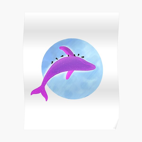 "Tiny Army Whale Moon" Poster by dsignofthetimes | Redbubble