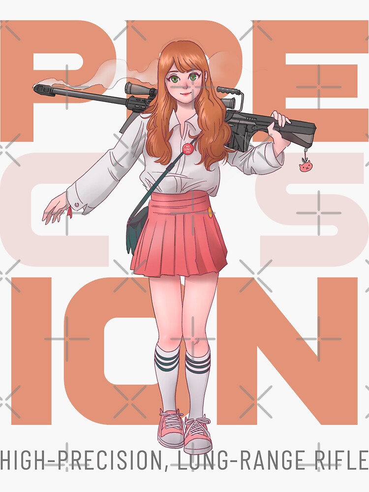 "Machine gun Girl" Sticker for Sale by ThabetDesign | Redbubble