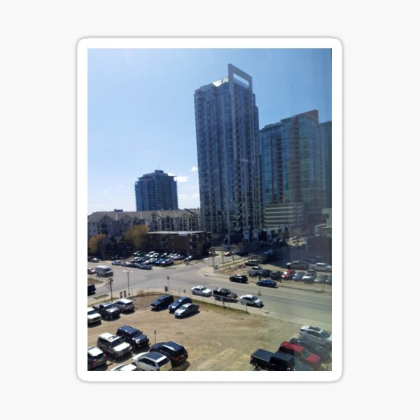 "Window View of Downtown Parking Lot" Sticker for Sale by IntroStyle ...