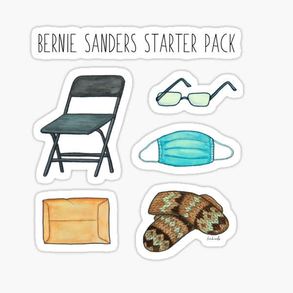 "Bernie Sanders Starter Pack - Bernie Mittens Meme Watercolour Painting ...