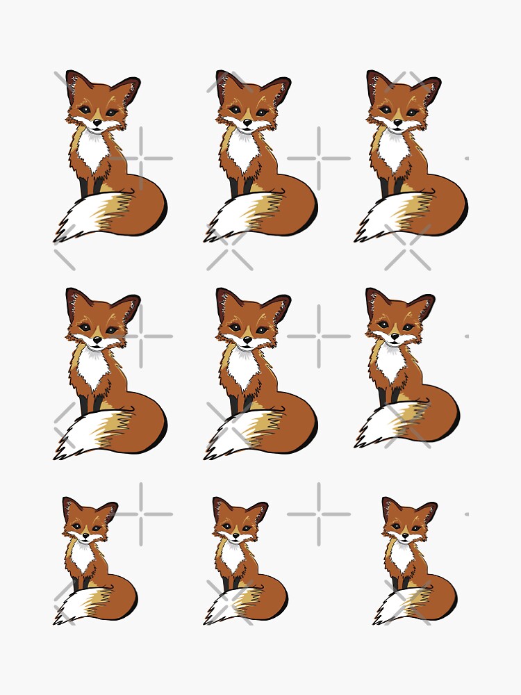 "Cute cartoon red fox- cute fox " Sticker for Sale by wolfman70 | Redbubble