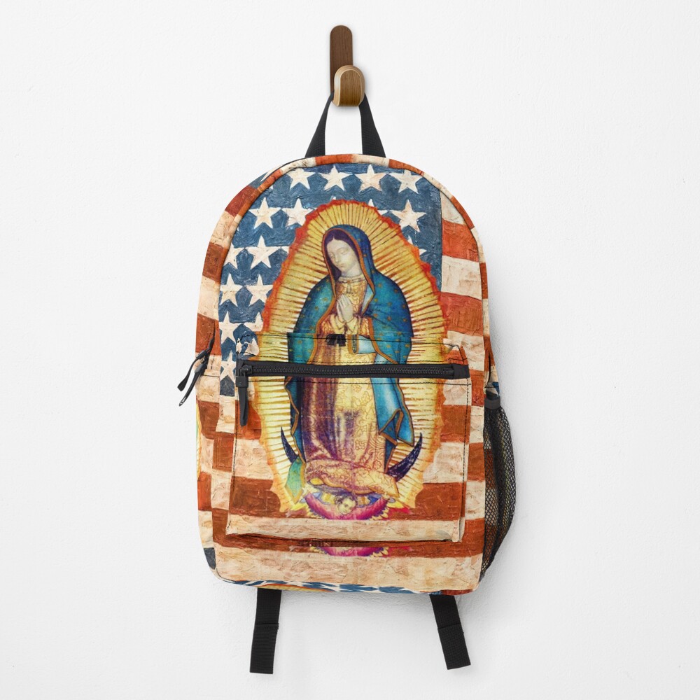 "Our Lady of Guadalupe Mexican Virgin Mary USA United States Flag ...