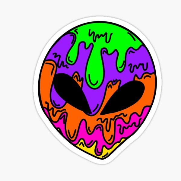 "Trippy Drippy Alien" Sticker for Sale by giannadiane | Redbubble