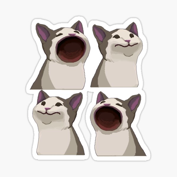"Pop Cat Meme" Sticker by NevermindOnArt | Redbubble