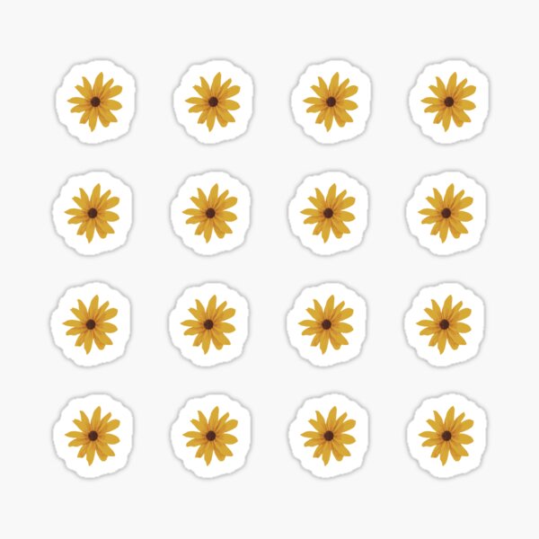"Sticker Pack - 16 Yellow flowers " Sticker for Sale by aureliarabbit ...