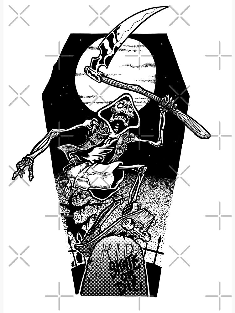 "Sk8 or Die" Sticker by Blackgoats | Redbubble