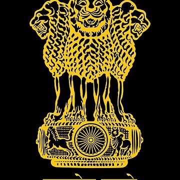 "INDIA LION EMBLEM INDIAN FLAG (GOLD)" Poster for Sale by enigmaticone ...