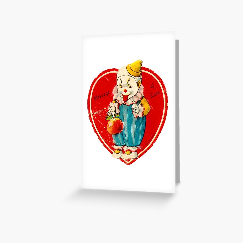 "Vintage Valentine evil clown" Greeting Card by Thelittlelord | Redbubble
