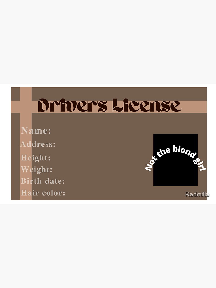 "Drivers License sticker" Sticker for Sale by Radmilla | Redbubble