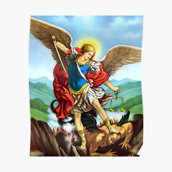 "St Michael the Archangel Angel Catholic Saint" Poster for Sale by ...