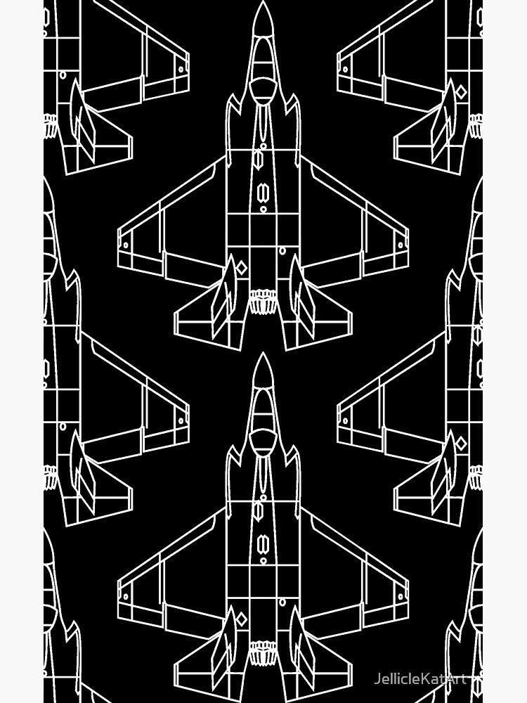 "F-35 Lightning II - black and white wireframe" Sticker for Sale by ...