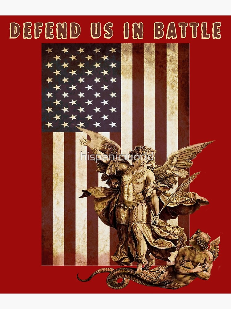 "St Michael the Archangel Angel Catholic Saint United States Flag US ...