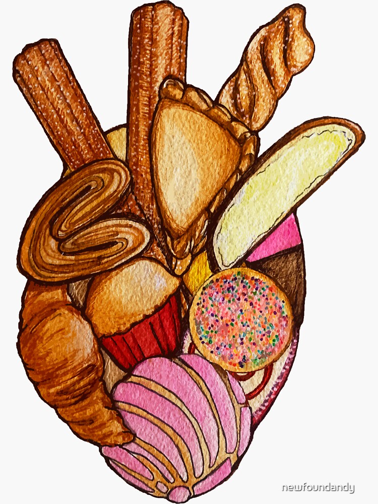"Pan Dulce Heart" Sticker for Sale by newfoundandy | Redbubble