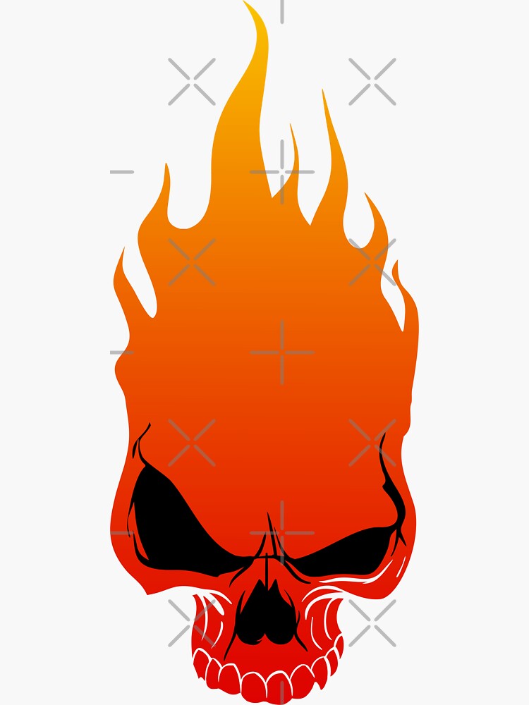 "Flaming Skull" Sticker for Sale by Yeaha | Redbubble
