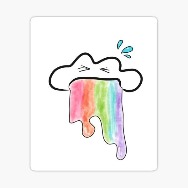 "Cloud puking rainbow " Sticker for Sale by bruhhPiyush8 | Redbubble