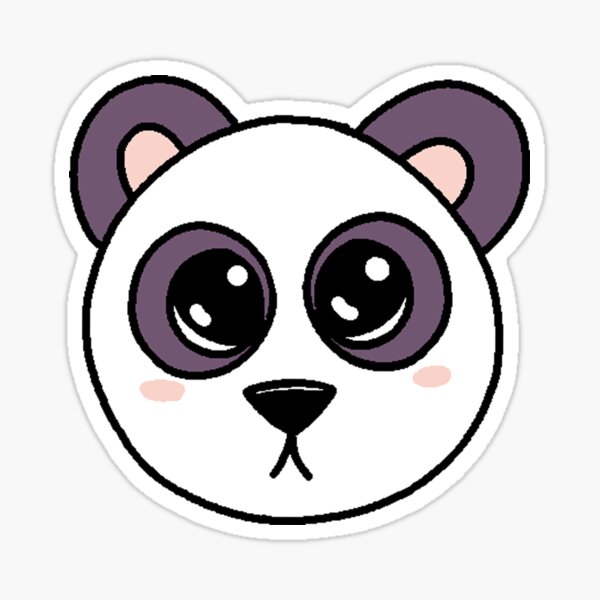 "Panda Bear Face" Sticker for Sale by red1215 | Redbubble