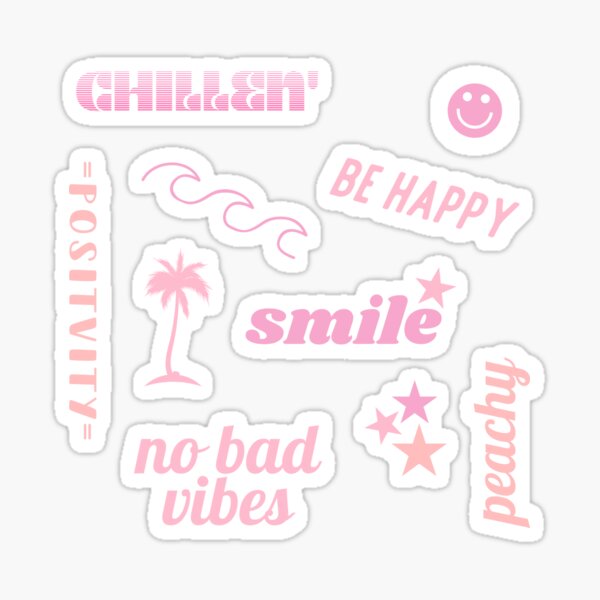 "Pink Positivity Sticker Pack" Sticker by Zentropik | Redbubble