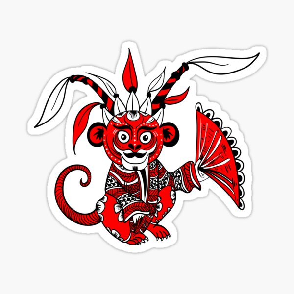 "Chinese Monkey Opera Character" Sticker for Sale by MuhammadIrfan ...