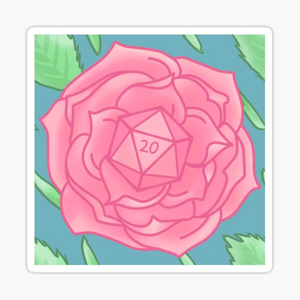 "D20 Roses" Sticker for Sale by Octy-In-Boots | Redbubble