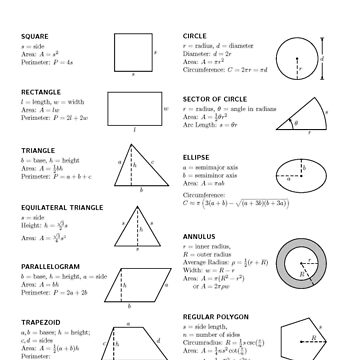 "Geometry Formulas" Art Print by Technokrat | Redbubble