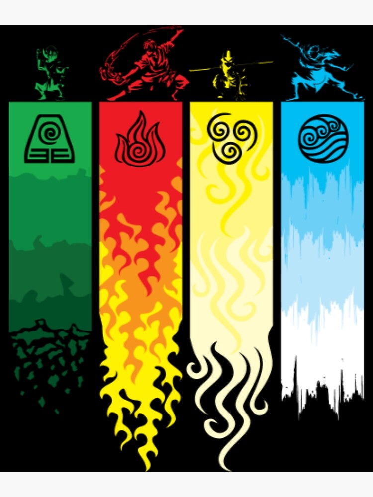 "Avatar The Last Airbender T-ShirtElement Symbols Avatar The Last ...