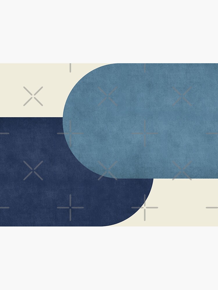 Poster « Bloc de couleurs demi-cercle - Bleu marine », par ...