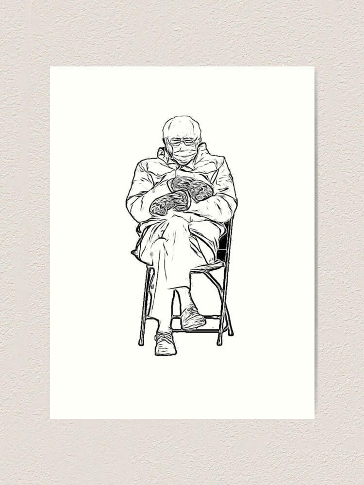 "Bernie Sanders Mittens 2021 Drawing" Art Print for Sale by Auto-Prints ...