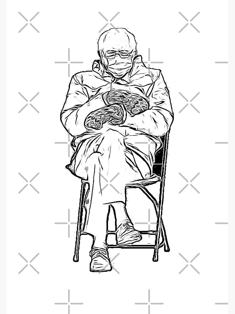 "Bernie Sanders Mittens 2021 Drawing" Art Print for Sale by Auto-Prints ...