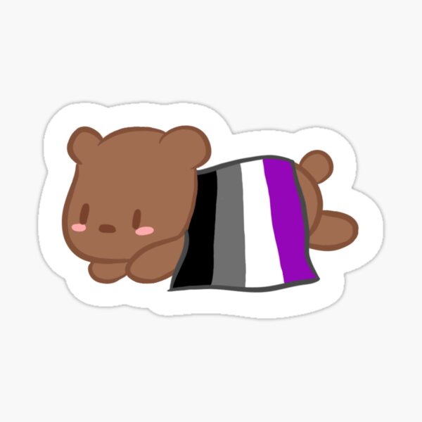 "Cute Brown Bear Ace Flag" Sticker by pinkfluffylucy | Redbubble