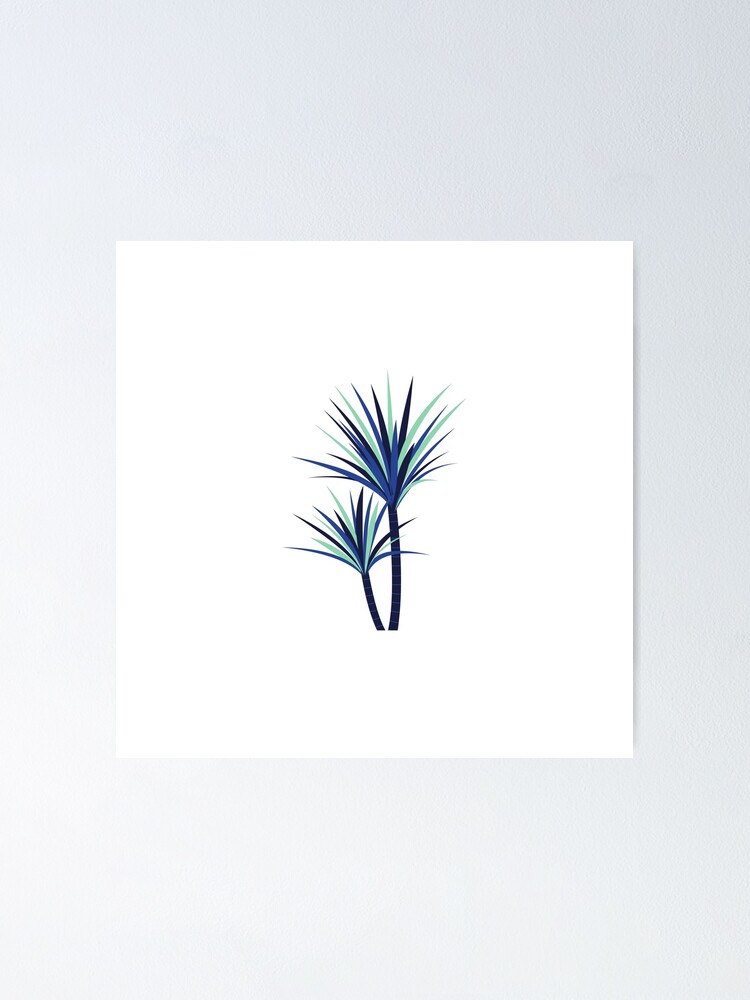 "Bold Vector Blue color Palms" Poster for Sale by indianfactory | Redbubble