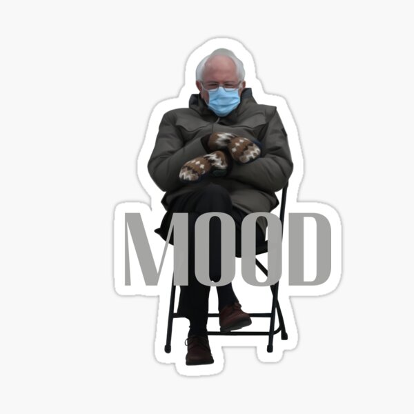 "MOOD | Bernie Sanders Inauguration Sitting Mittens Digital Painting ...