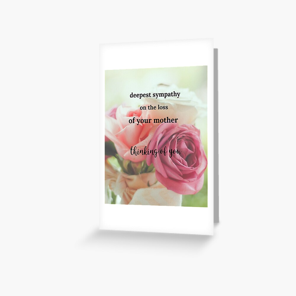 "Condolence card, Bereavement card, sympathy card, for loss of mother ...