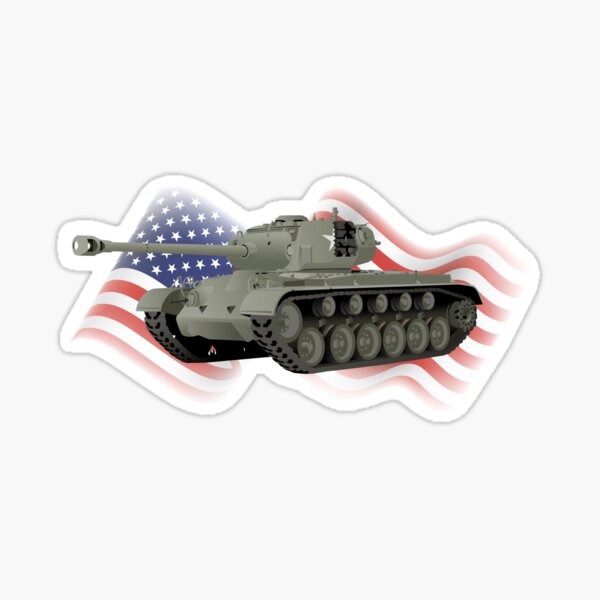 "Patriotic M26 Pershing American WW2 Heavy Tank " Sticker for Sale by ...