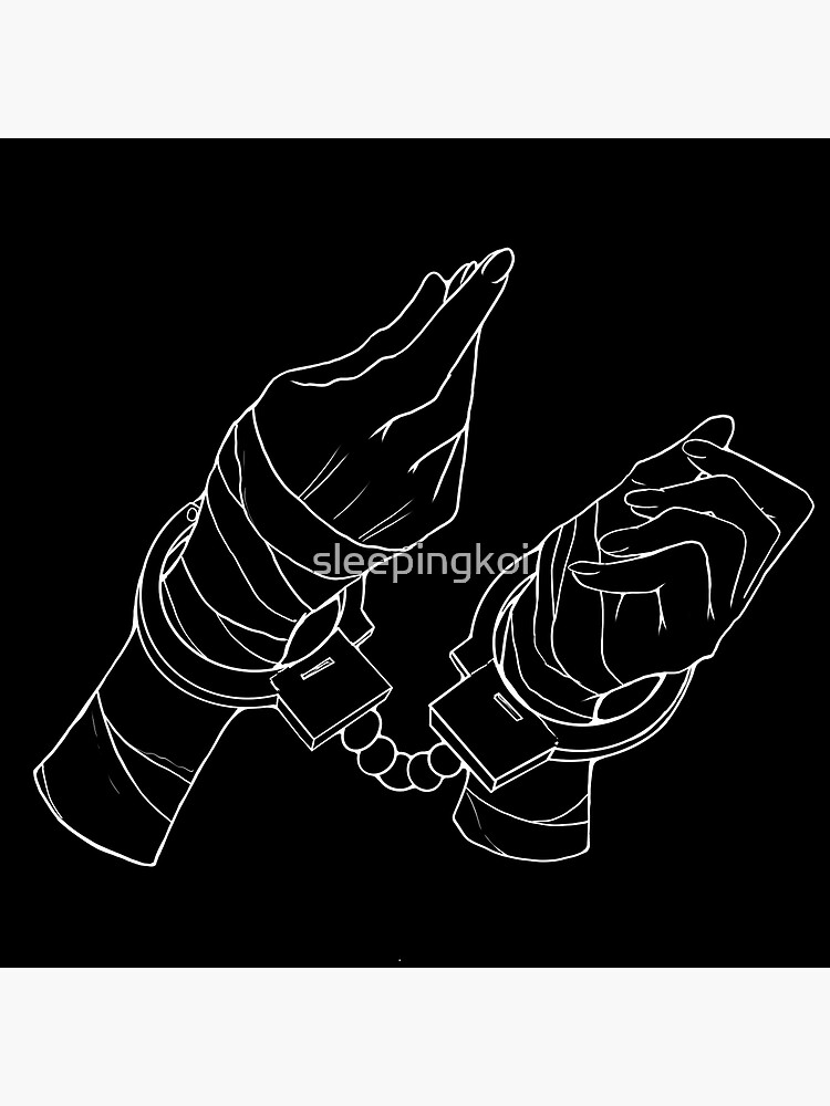 "Dazai hands fanart (white) line work subtle design" Art Print by ...