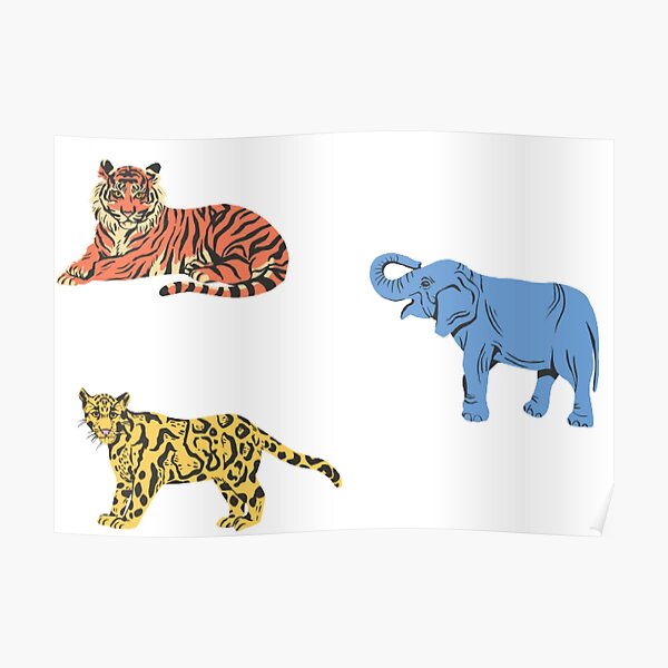 "Wild animals sticker pack" Poster for Sale by theamalia | Redbubble