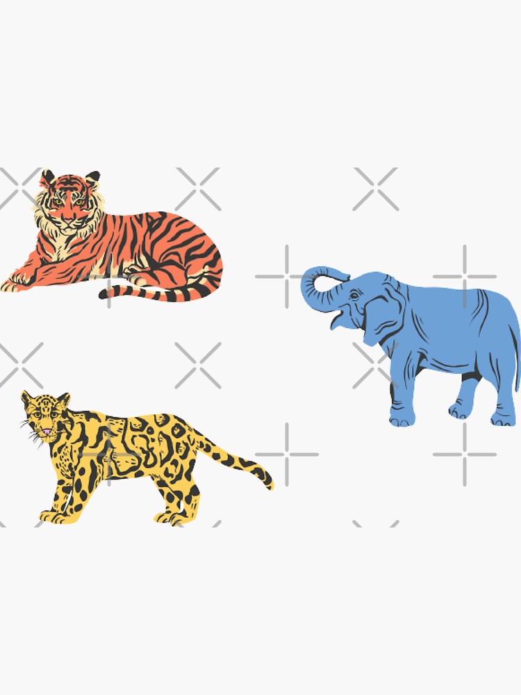 "Wild animals sticker pack" Sticker by theamalia | Redbubble