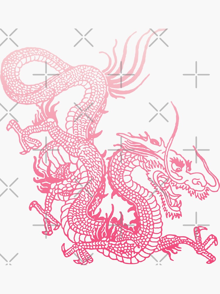 "Pink Chinese Dragon" Sticker for Sale by EddieBalevo | Redbubble