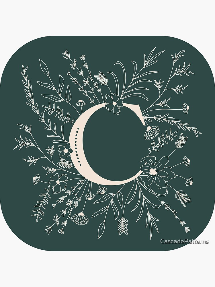 "Botanical Letter C (Forest Green)" Sticker for Sale by CascadePatterns ...