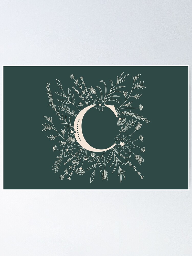 "Botanical Letter C (Forest Green)" Poster for Sale by CascadePatterns ...