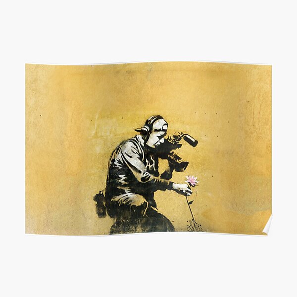 "Banksy Camera Man and Flower " Poster by WE-ARE-BANKSY | Redbubble
