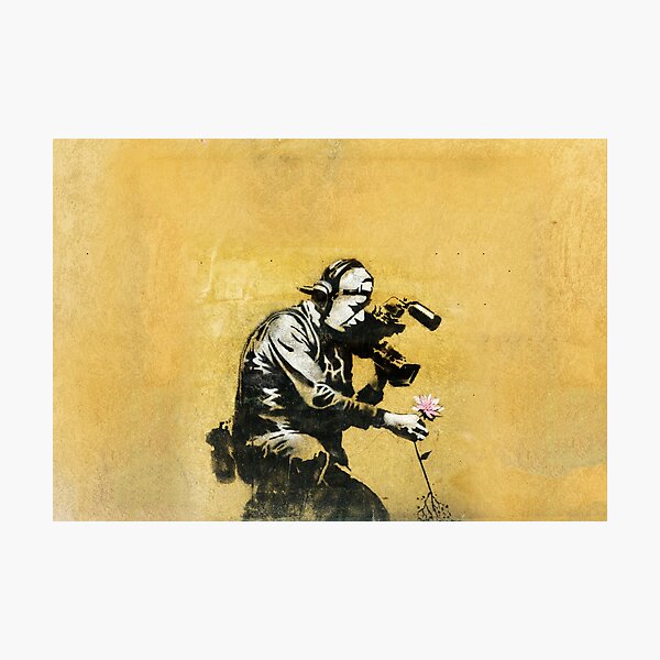 "Banksy Camera Man and Flower " Photographic Print by WE-ARE-BANKSY ...