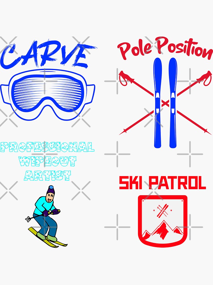 " Carve, Winter Sports, ski holiday sticker pack, snow holiday sticker ...