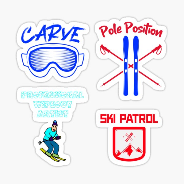 " Carve, Winter Sports, ski holiday sticker pack, snow holiday sticker ...