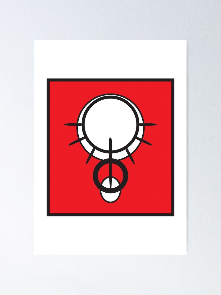 "The Sun and Moon Rune - Red." Poster for Sale by Enos-Customs | Redbubble