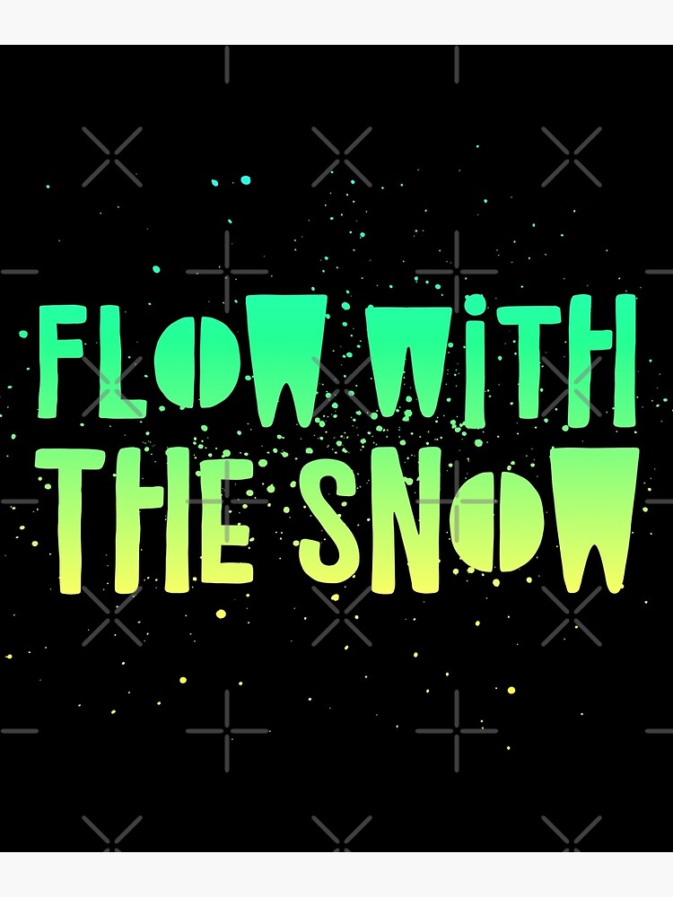 "Flow With The Snow, powder boarding, ski holiday sticker pack, snow ...
