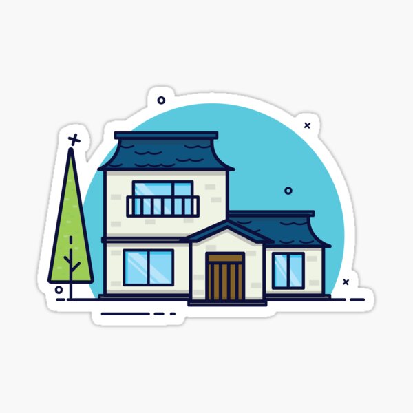 "Traditional Tiny Japanese House" Sticker for Sale by DippyArtist ...