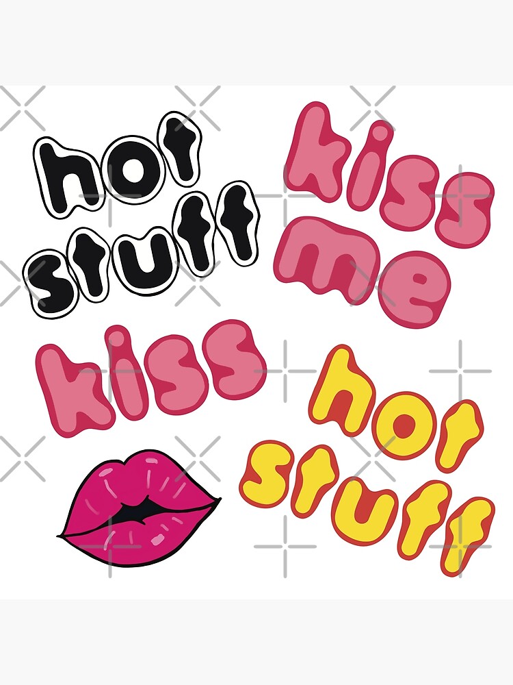 "Retro Lips, Kiss Me, Hot Stuff - Sticker Pack " Poster for Sale by Zentropik | Redbubble