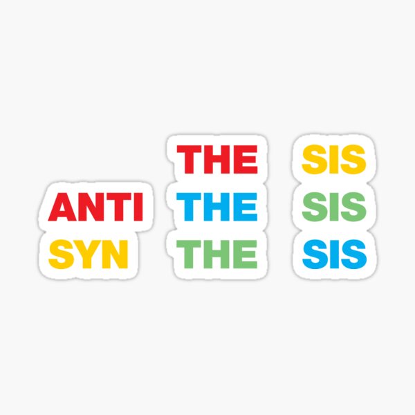 "Thesis, Antithesis, Synthesis" Sticker for Sale by MrFunkhouser ...
