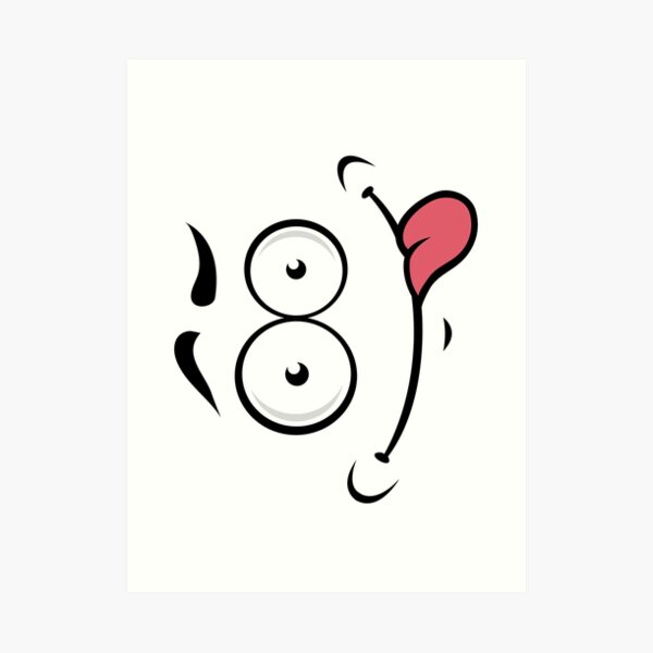 "Funny, tongue out, sideways smiley face" Art Print for Sale by Coots89 ...