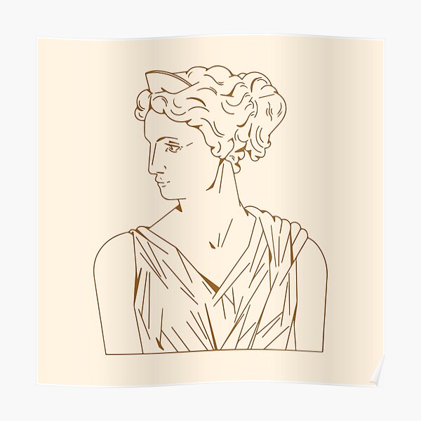 Póster «Ilustración minimalista de los iconos de Dios griego Narciso ...